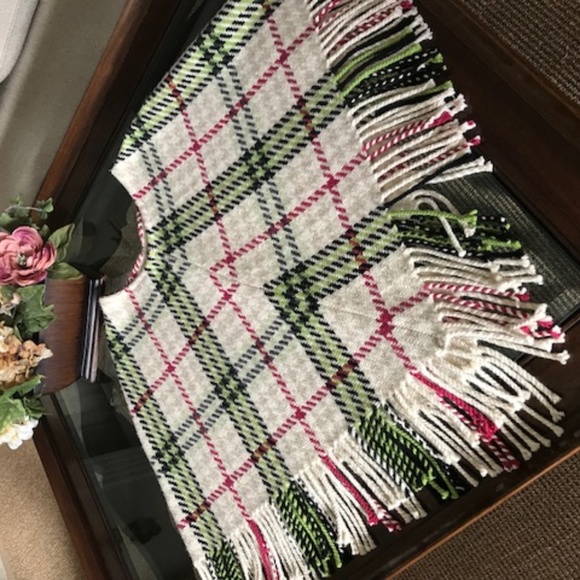 Burberry | Jackets & Coats | Burberry London Cashmere Wool Plaid Poncho ...